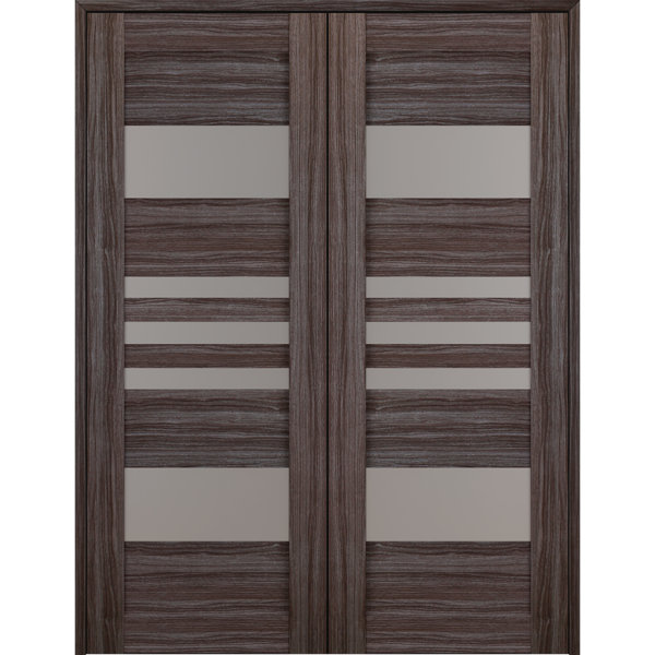 Belldinni Leti Solid Manufactured Wood and Glass Paneled Prefinished Double French Door | Wayfair